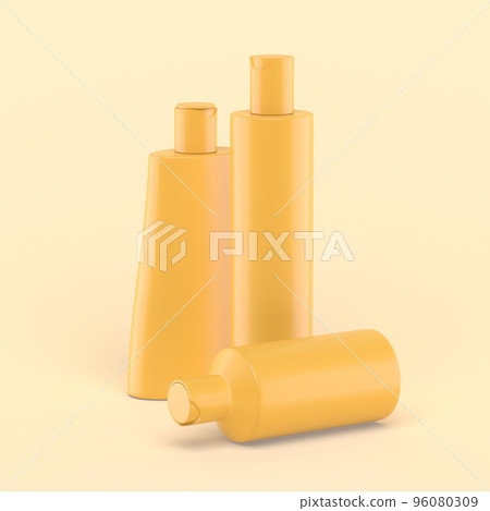 3d shower bottle icons. Simple group on pastel... - Stock Illustration ...