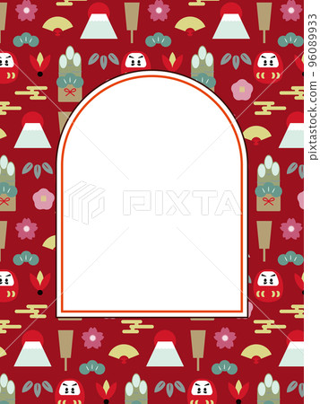 New Year's pattern simple frame - Stock Illustration [96089933] - PIXTA