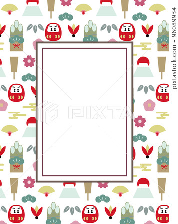 New Year's pattern simple frame - Stock Illustration [96089934] - PIXTA
