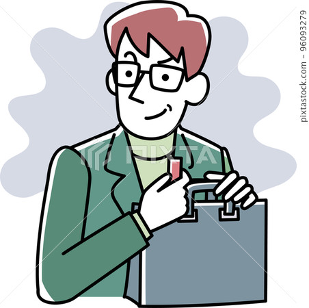 A man trying to bring out information - Stock Illustration [96093279 ...