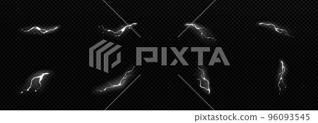 Set of white lightning effects on transparent - Stock Illustration ...