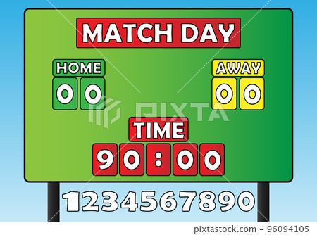Scoreboard. Broadcast score banner with time... - Stock Illustration ...