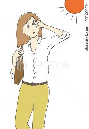 woman in direct sunlight - Stock Illustration [96106029] - PIXTA