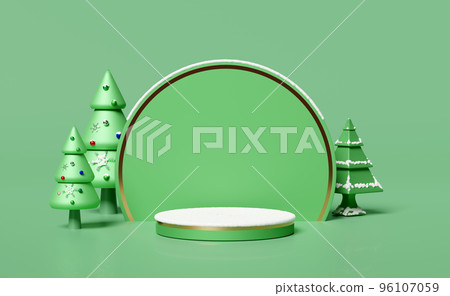 cylinder stage podium empty with christmas... - Stock Illustration ...
