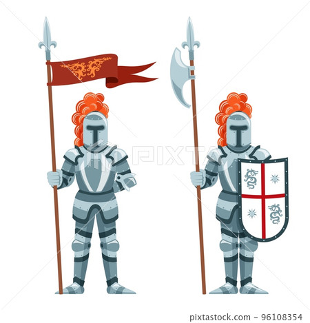 Medieval knight with halberd - Stock Illustration [96108354] - PIXTA
