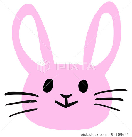 pink rabbit face - Stock Illustration [96109655] - PIXTA