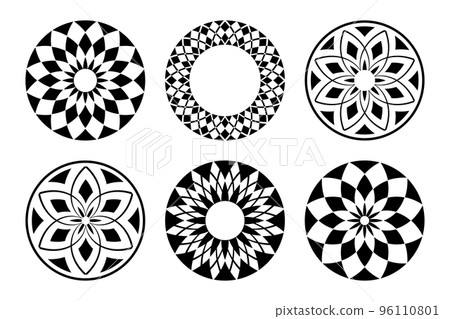 Abstract Circle Patterns. Design Elements Set. - Stock Illustration ...