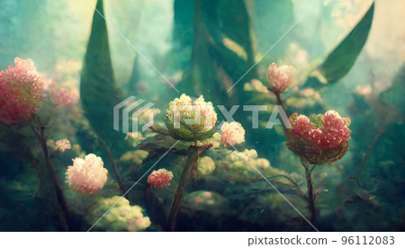 illustration flower pink plant illusion fantasy - Stock Illustration ...