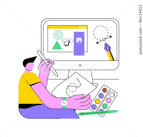 Graphic design course isolated cartoon vector... - Stock Illustration ...