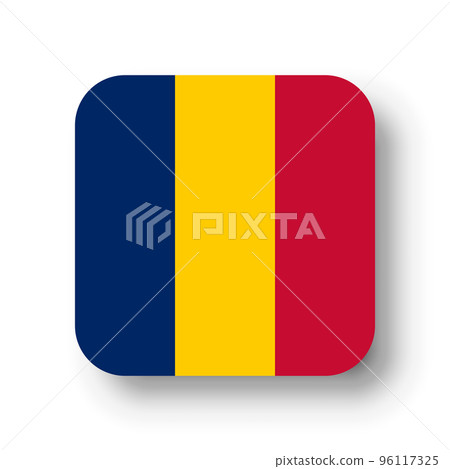 Chad flag - flat vector square with rounded... - Stock Illustration [96117325] - PIXTA