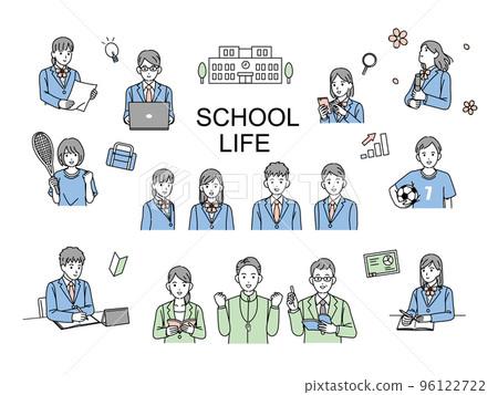 School life Students and teachers Illustration... - Stock Illustration ...