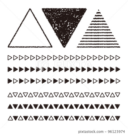 Crayon material triangle decoration/line set - Stock Illustration ...