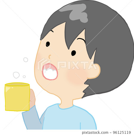 A girl who gargle - Stock Illustration [96125119] - PIXTA