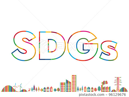 SDGs 17 color background material and logo... - Stock Illustration ...