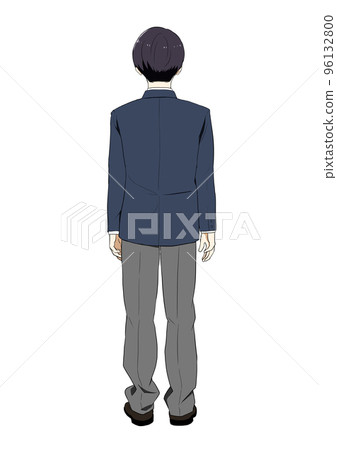 High school boy, back view - Stock Illustration [96132800] - PIXTA