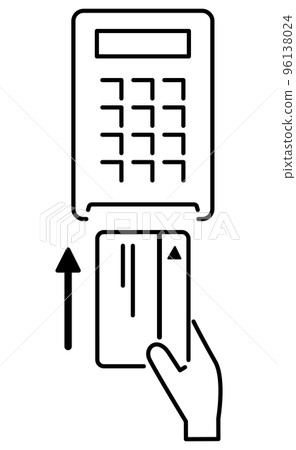 Illustration line drawing trying to insert a... - Stock Illustration ...