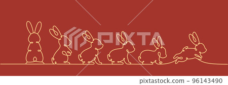 Rabbit one line drawing. Hare continuous one... - Stock Illustration ...