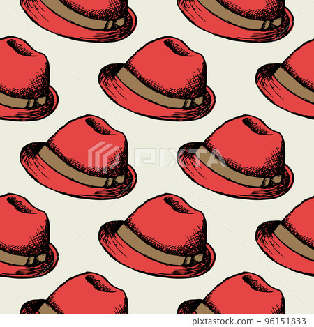 Red hat retro seamless background - Stock Illustration [96151833] - PIXTA