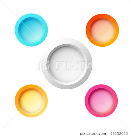 Set Of Five Colorful Buttons - Stock Illustration [96152023] - PIXTA