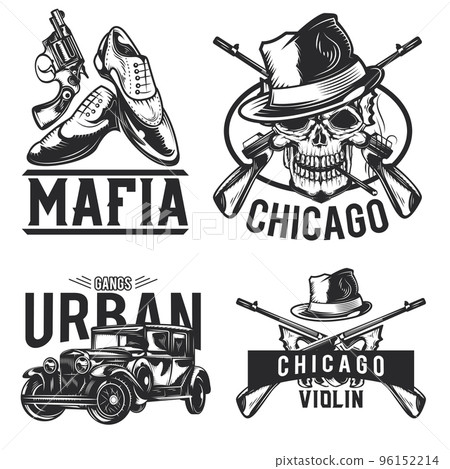 Set of mafia emblems, labels, badges, logos....-插圖素材 [96152214] - PIXTA圖庫