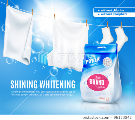 Realistic Laundry Detergent Ad Poster - Stock Illustration [96153842 ...