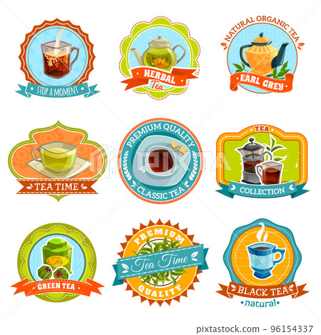 Tea Label Set - Stock Illustration [96154337] - PIXTA