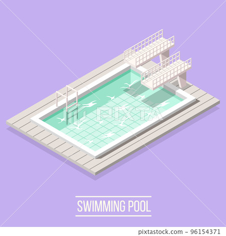 Swimming Pool Isometric Composition - Stock Illustration [96154371] - PIXTA