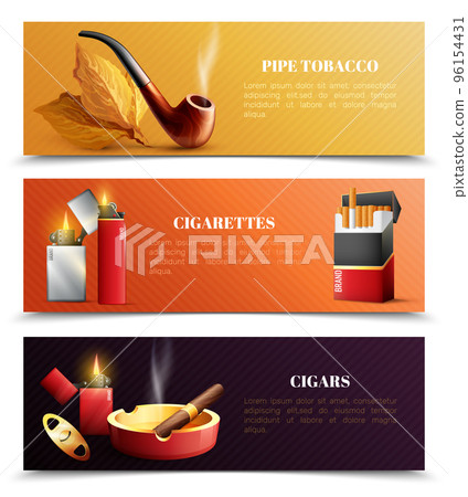 Tobacco Products Horizontal Banners - Stock Illustration [96154431] - PIXTA