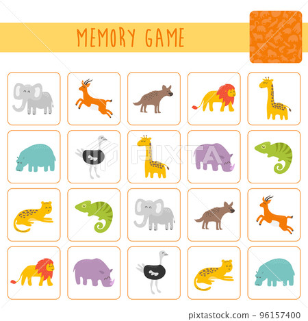 Memory game for preschool children, vector... - Stock Illustration ...