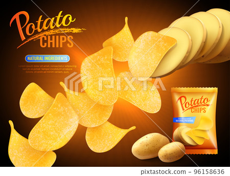 Potato Chips Advertising Background - Stock Illustration [96158636] - PIXTA