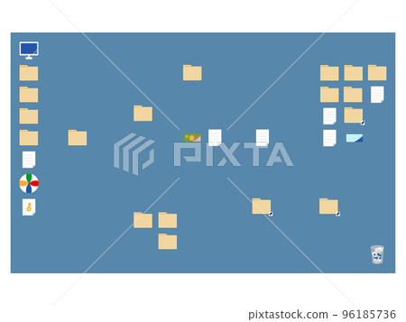 Unorganized icons scattered on the desktop... - Stock Illustration ...