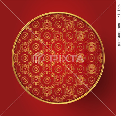 Traditional chinese round pattern frame.... - Stock Illustration ...