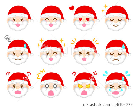 Cute Santa Claus emotion face icon illustration... - Stock Illustration ...
