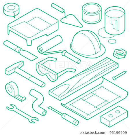 Isometric Construction Tools Set - Stock Illustration [96196909] - PIXTA