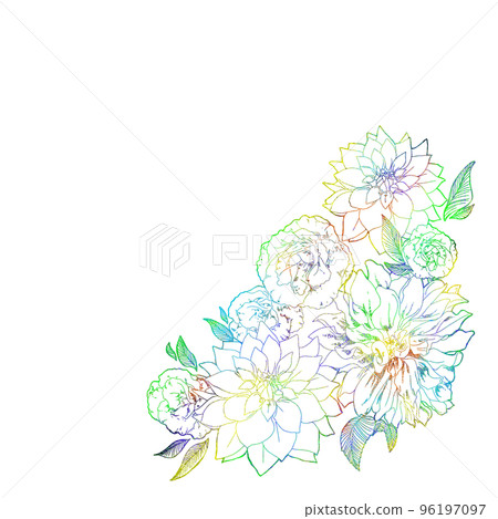 rainbow flower frame - Stock Illustration [96197097] - PIXTA