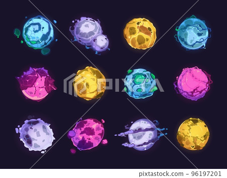 Game planet asset. Cartoon colorful collection...-插圖素材 [96197201] - PIXTA圖庫