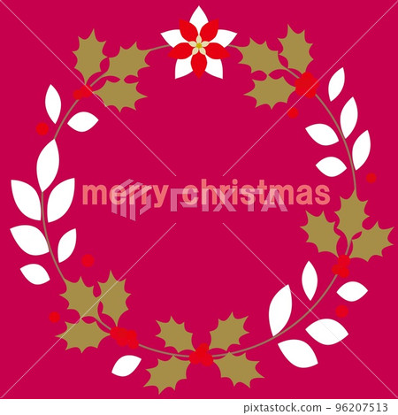 Christmas wreath poinsettia holly - Stock Illustration [96207513] - PIXTA
