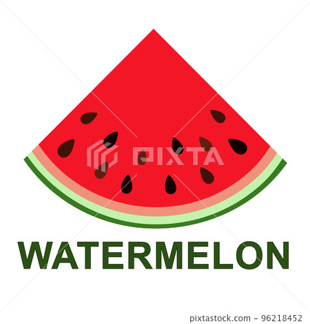 Cartoon triangle watermelon slice Healthy vegan... - Stock Illustration ...