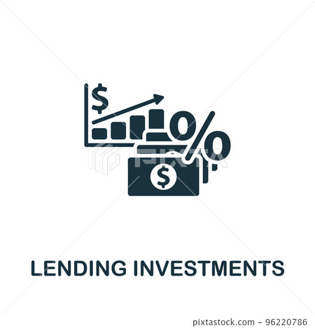 Lending Investments icon. Monochrome simple... - Stock Illustration ...