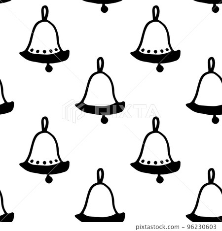 Seamless vector pattern of bells background Doodle - Stock Illustration ...