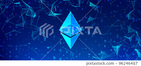 Ethereum ETH cryptocurrency token symbol on... - Stock Illustration ...