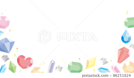 Frame on white background with scattered gems - Stock Illustration ...