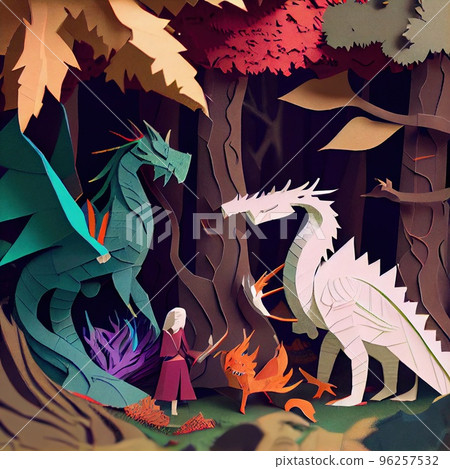 Portrait of a beautiful formidable legendary... - Stock Illustration ...