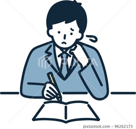Worried student negative boy simple... - Stock Illustration [96262173 ...