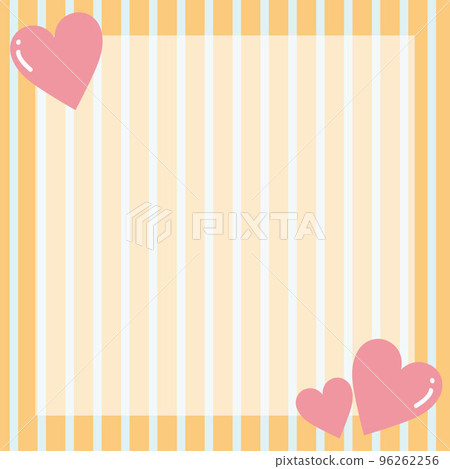 Cute square background heart and stripe... - Stock Illustration ...