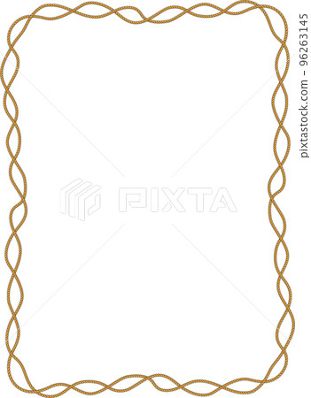 Rectangular frame made of tangled rope isolated... - Stock Illustration ...