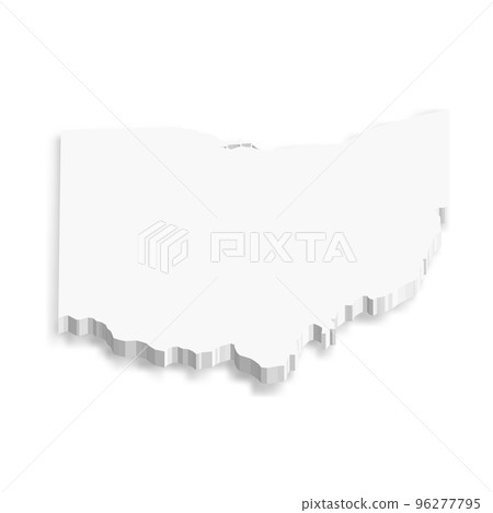 Ohio, state of USA - white vector 3D map of... - Stock Illustration ...