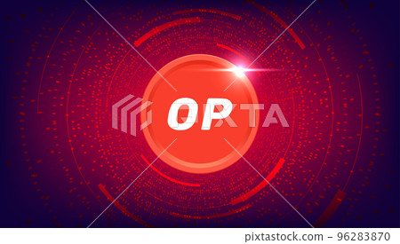 Optimism (OP) coin cryptocurrency concept... - Stock Illustration ...