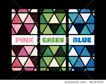 Triangular stained glass pattern - Stock Illustration [96287828] - PIXTA