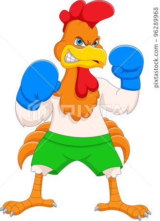 cute chicken boxing cartoon - Stock Illustration [96289968] - PIXTA